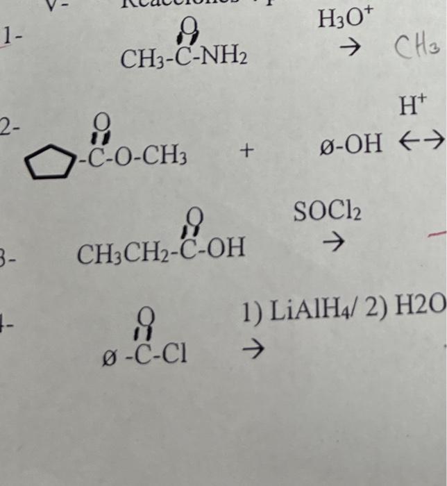 Solved 3−CH2A˚→H3O+CH3 −CC−O−CH3+∅−OH← | Chegg.com