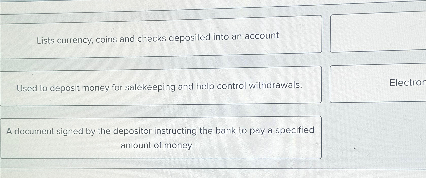 Solved Lists currency, coins and checks deposited into an | Chegg.com
