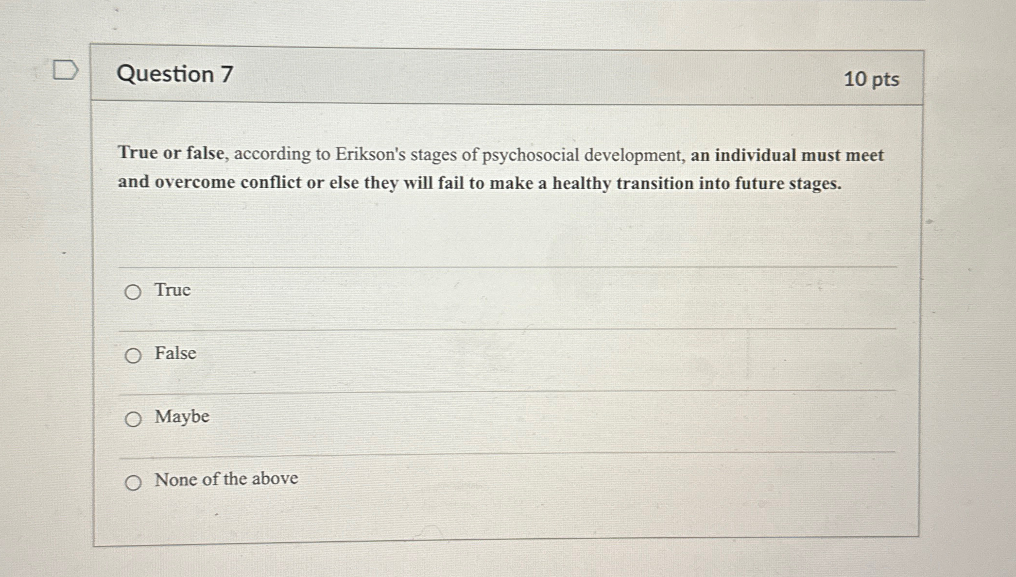 Solved Question 7 10pts ﻿True or false, according to | Chegg.com