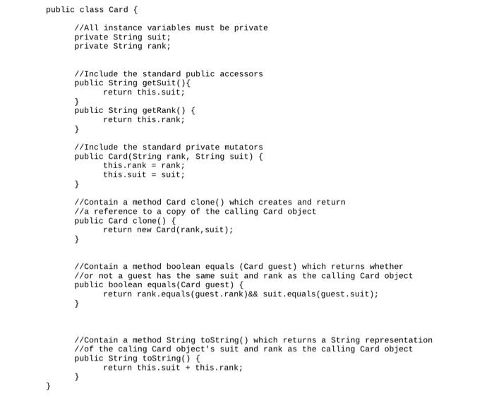 Solved You are to write a Class Deck which emulates a full | Chegg.com