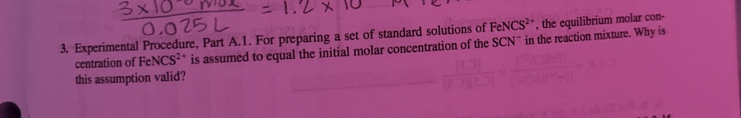 Solved Experimental Procedure, Part A.1. ﻿For preparing a | Chegg.com