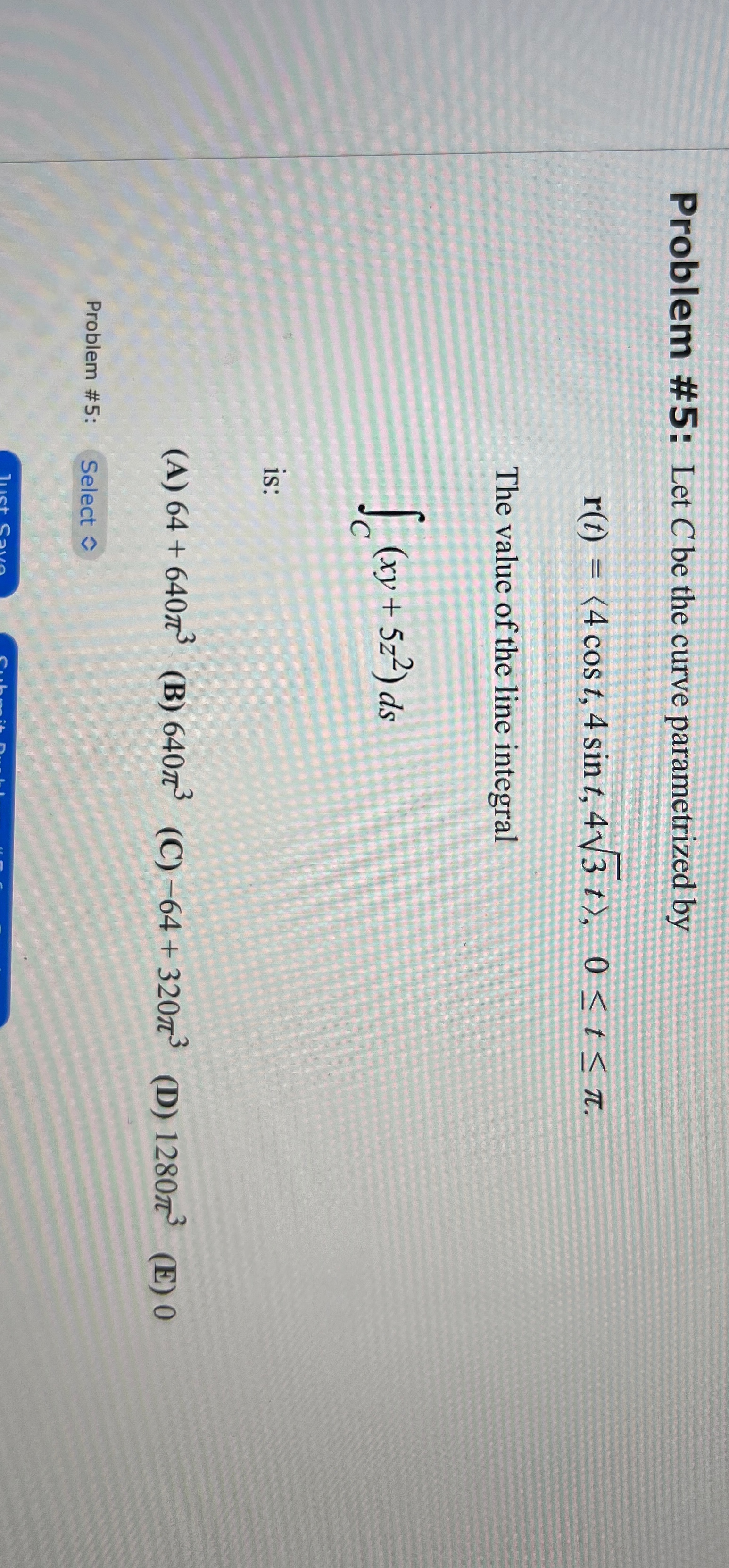 Solved Problem #5: Let C ﻿be the curve parametrized | Chegg.com