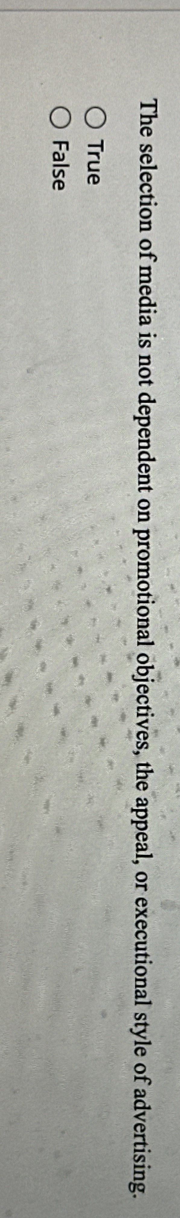 Solved The selection of media is not dependent on | Chegg.com