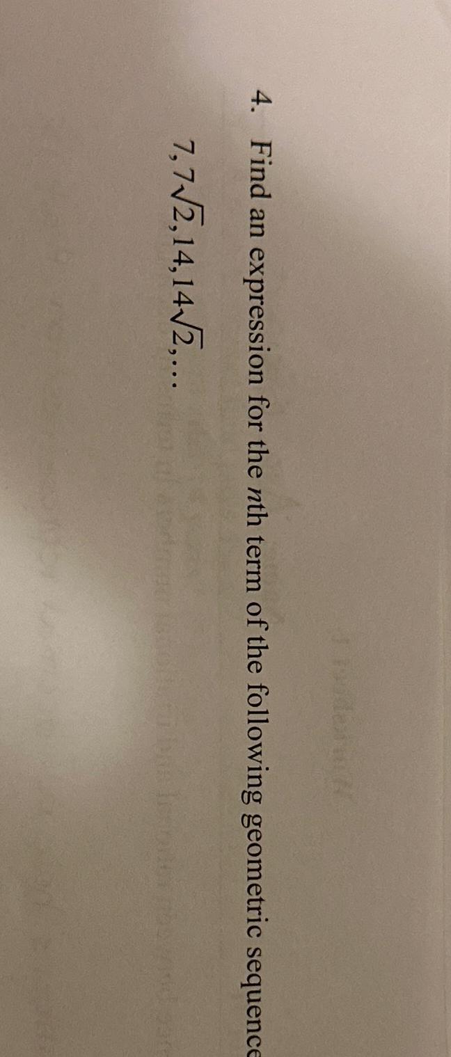 Solved Find an expression for the nth term of the following | Chegg.com