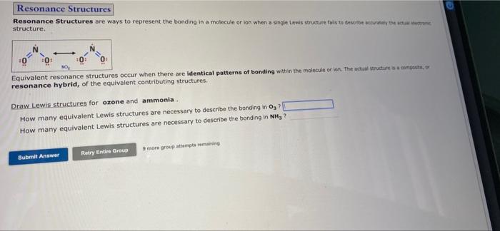 Solved structure. Equivalent resonance structures occur when | Chegg.com