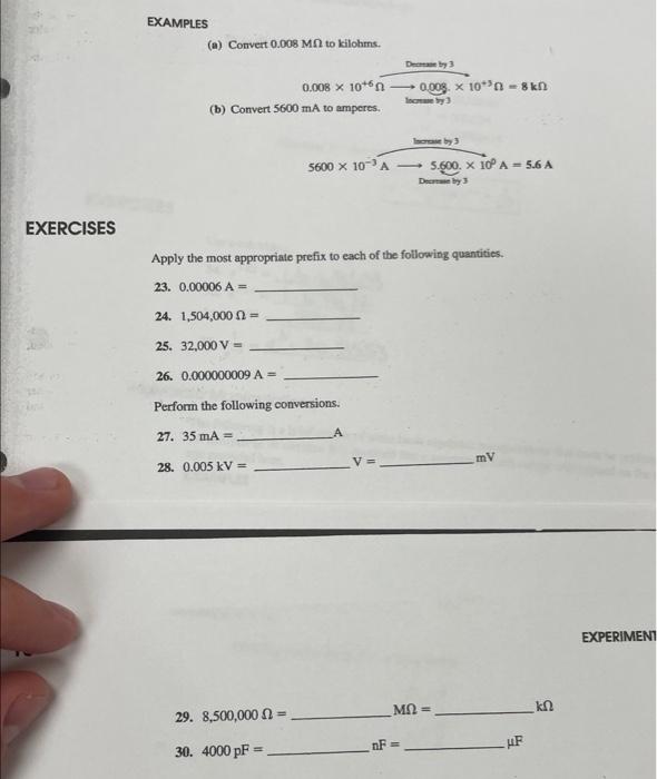 Solved (a) Convert 0.008MΩ to kilohms. (b) Convert 5600 mA | Chegg.com