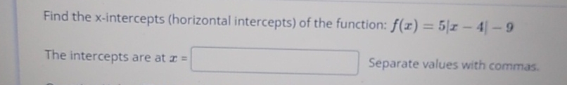 Solved Find the x-intercepts (horizontal intercepts) ﻿of the | Chegg.com