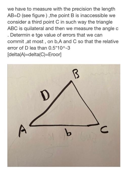 Solved we have to measure with the precision the length AB=D | Chegg.com