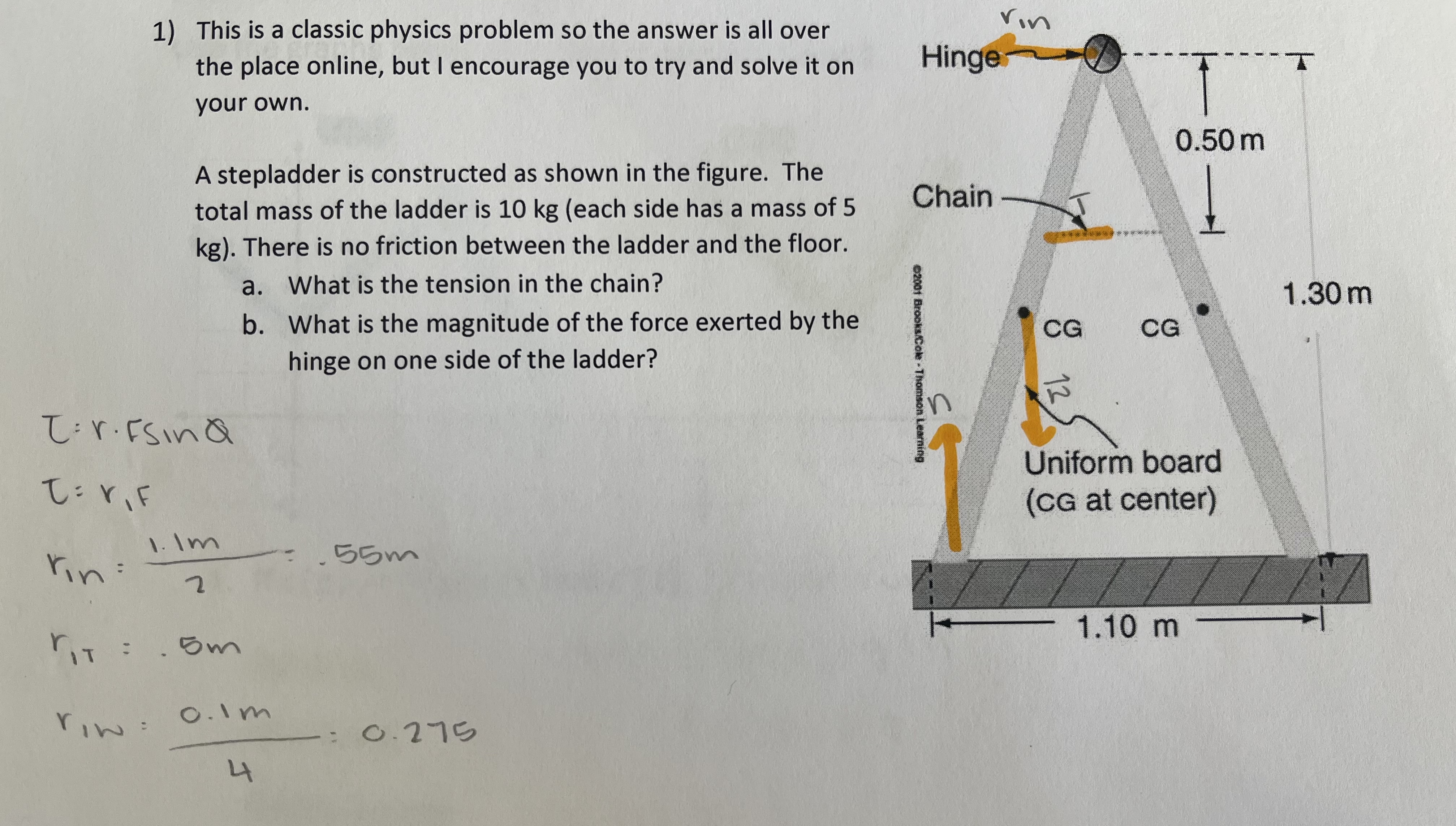 Solved This is a classic physics problem so the answer is | Chegg.com