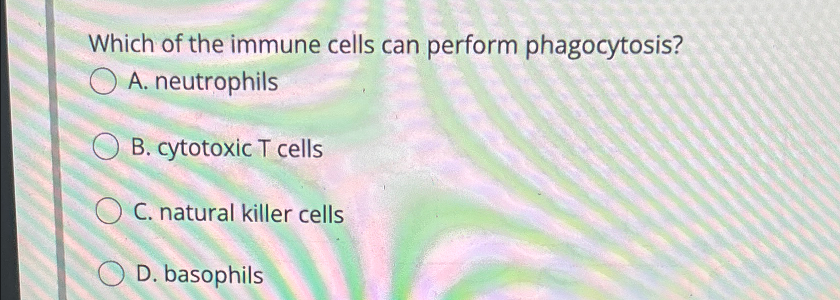 Solved Which of the immune cells can perform phagocytosis?A. | Chegg.com
