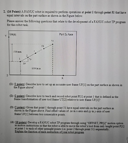 Solved by an EXPERT (16 ﻿Points) ﻿A FANUC robot is required to perform | Chegg.com