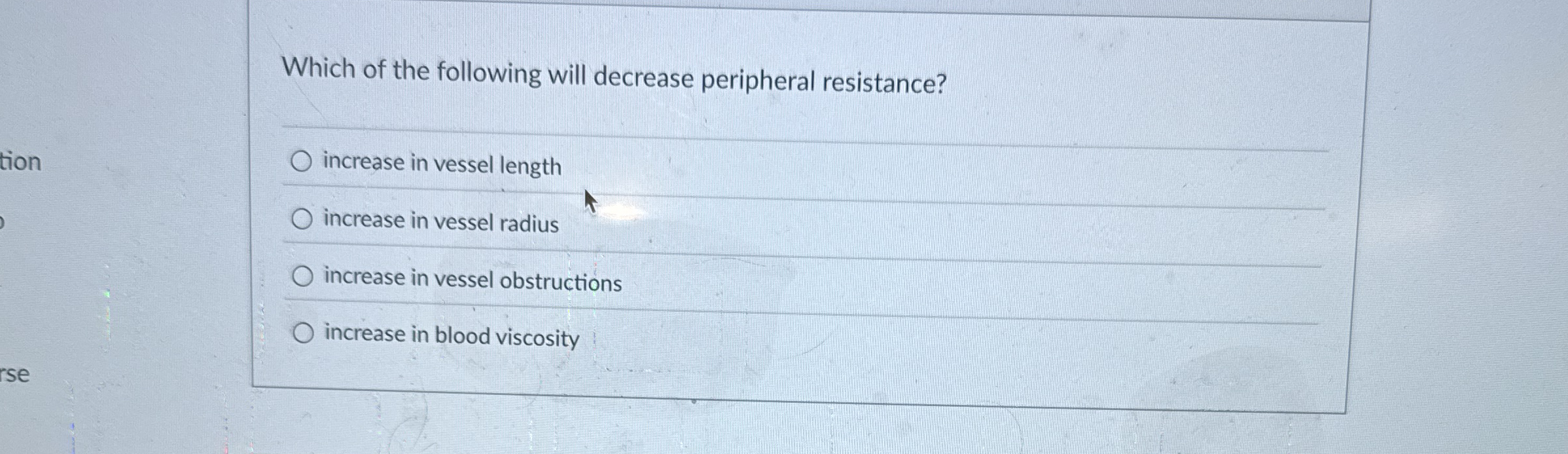 Solved Which of the following will decrease peripheral | Chegg.com