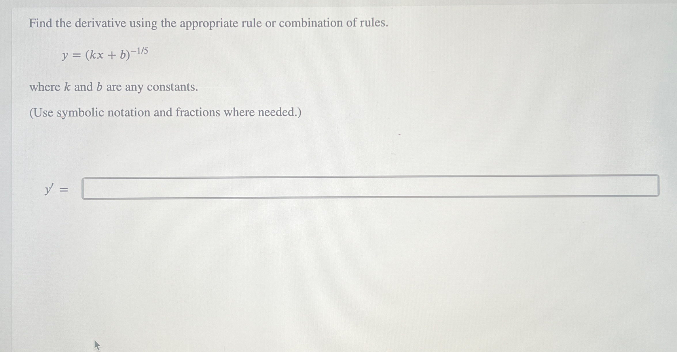 Solved Find the derivative using the appropriate rule or | Chegg.com
