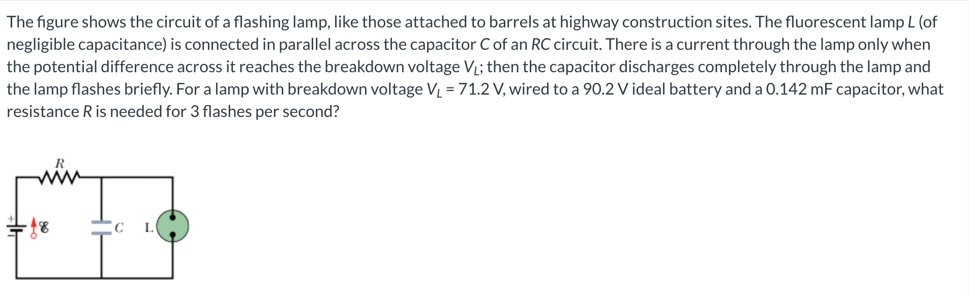 Solved The figure shows the circuit of a flashing lamp, like | Chegg.com