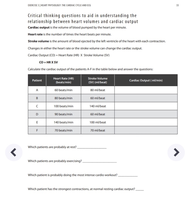 Solved EXERCISE 3 | HEART PHYSIOLOGY: THE CARDIAC CYCLE AND | Chegg.com