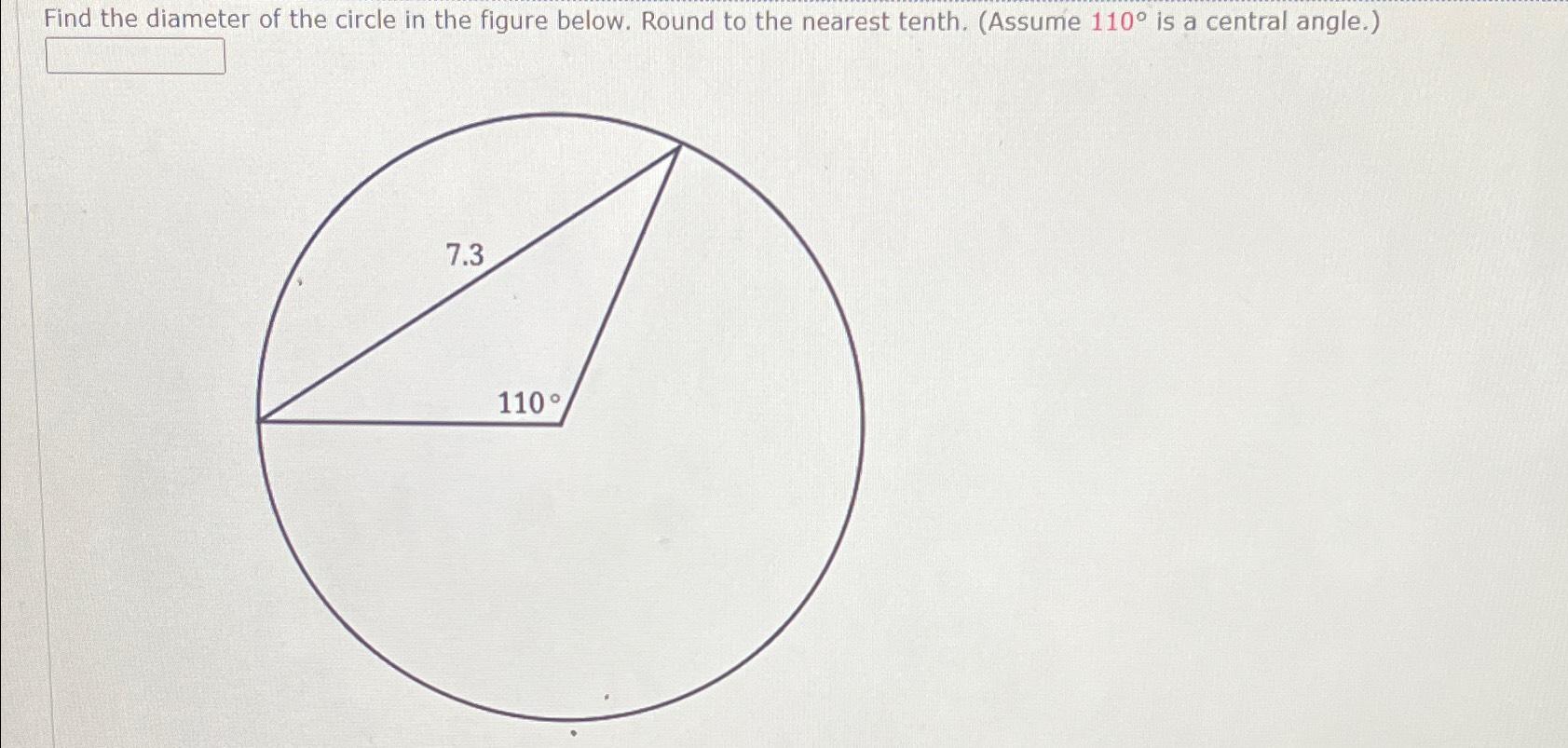 Solved Find the diameter of the circle in the figure below. | Chegg.com
