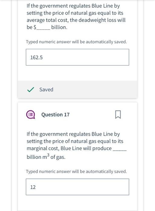 Solved Blue Line is the only natural gas supplier in a | Chegg.com