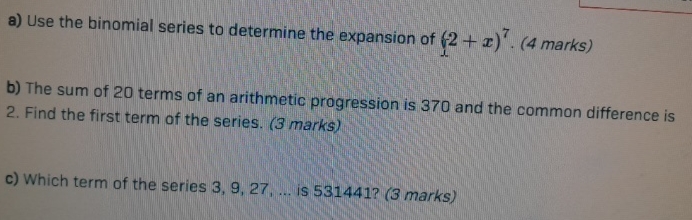 Solved a) ﻿Use the binomial series to determine the | Chegg.com