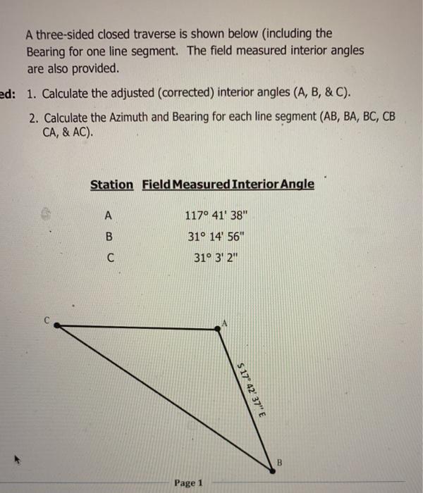 Solved i have calculated the adjusted interior angles and | Chegg.com