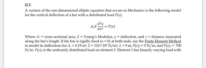 Solved A version of the one-dimensional elliptic equation | Chegg.com