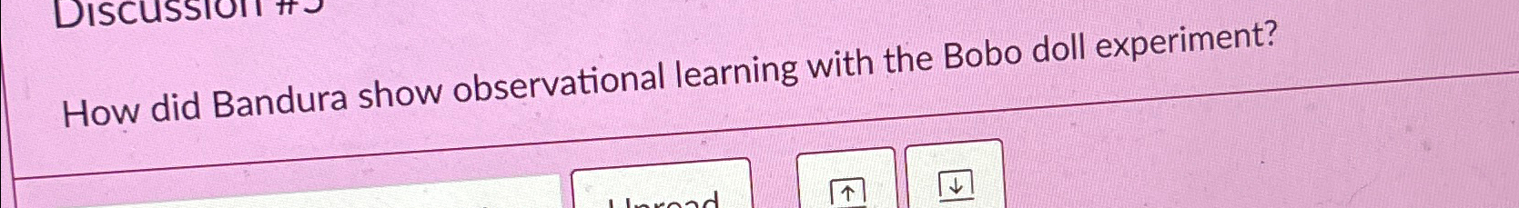 Solved How did Bandura show observational learning with the | Chegg.com