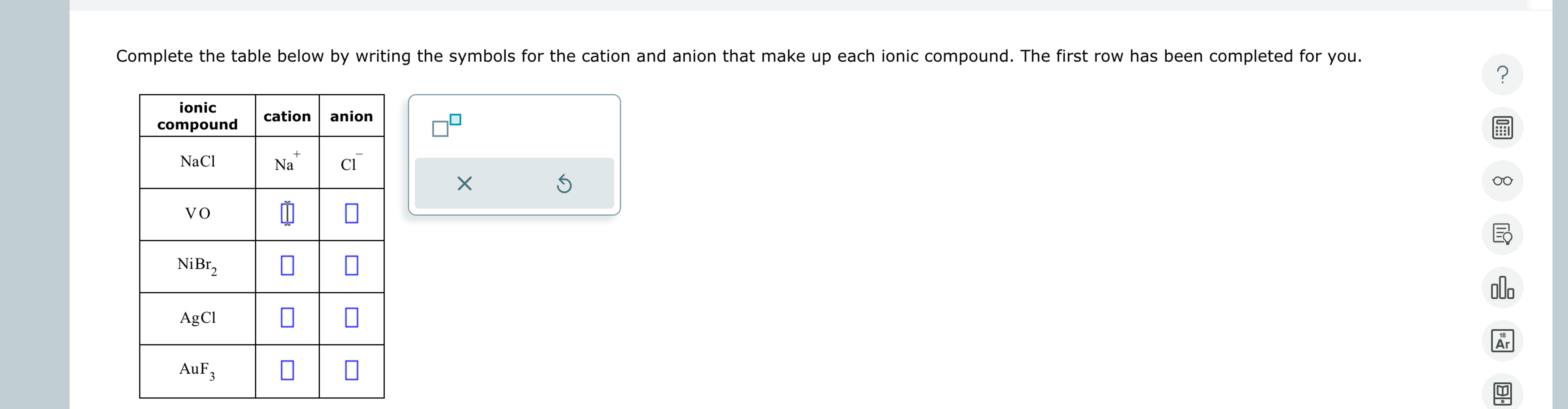 Complete the table below by writing the symbols for | Chegg.com
