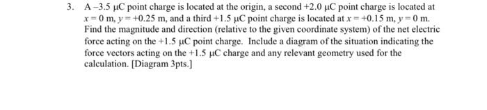 Solved A−3.5μC point charge is located at the origin, a | Chegg.com