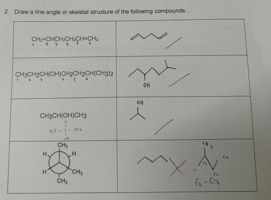 Solved Draw a line angle or skeletal structure of the | Chegg.com