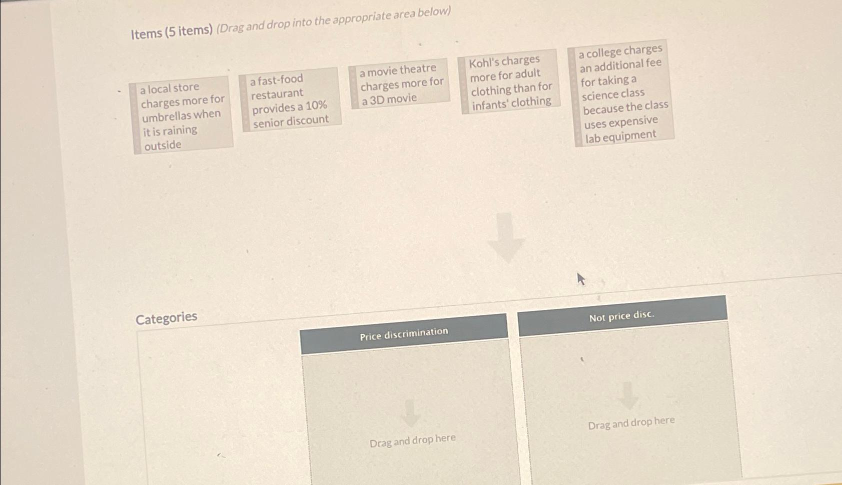 Solved Items ( 5 ﻿items) (Drag and drop into the appropriate | Chegg.com