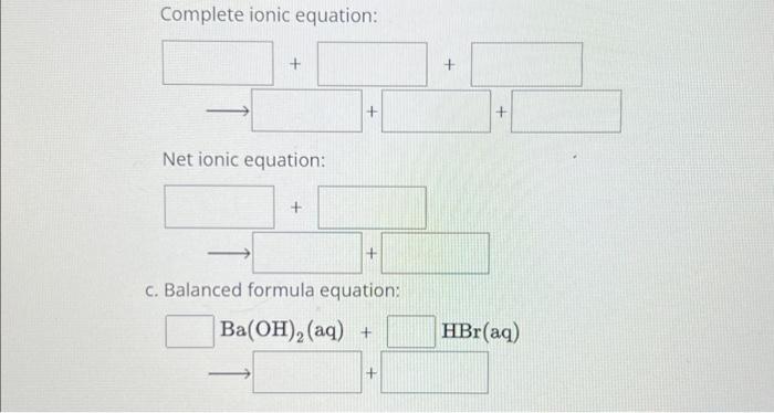 Solved a. Balanced formula equation: +HNO3(aq)++Fe(OH)3(s) | Chegg.com