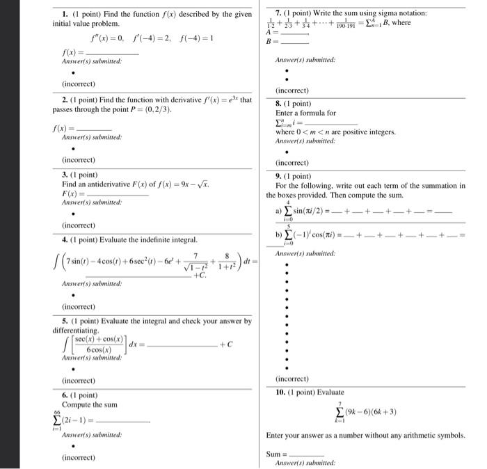 Solved questions 1-10 please | Chegg.com