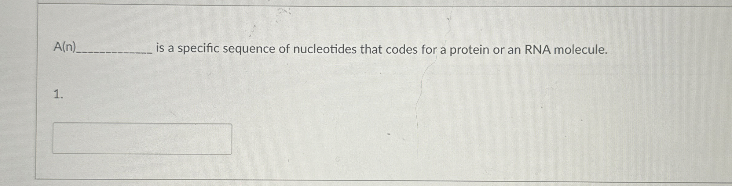 Solved A(n) ﻿is a specific sequence of nucleotides that | Chegg.com