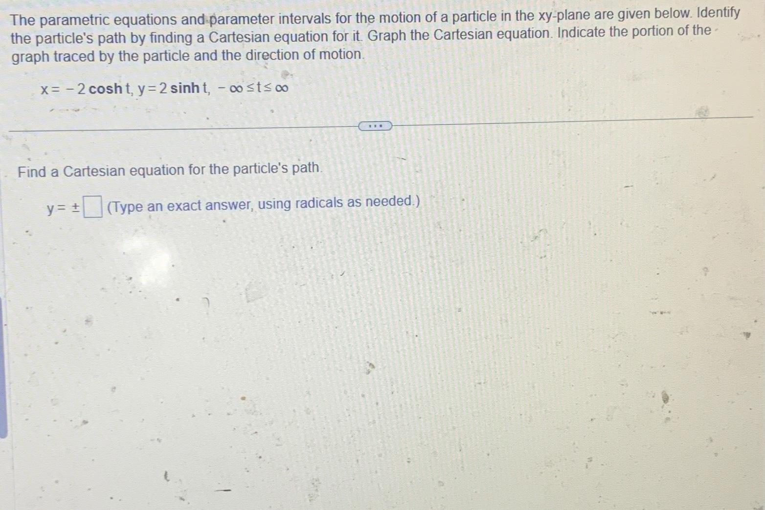 Solved The parametric equations and parameter intervals for | Chegg.com