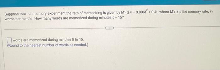 Solved Suppose that in a memory experiment the rate of | Chegg.com