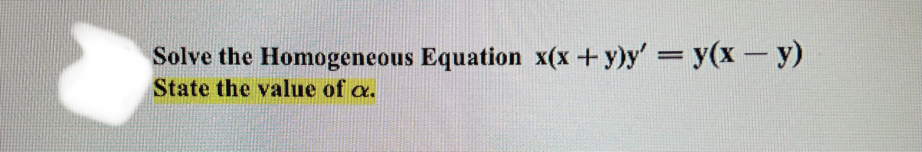 Solved Solve the Homogeneous Equation | Chegg.com