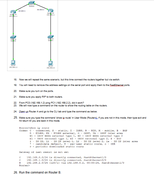 Setup the following topology ﻿Connect the routers | Chegg.com