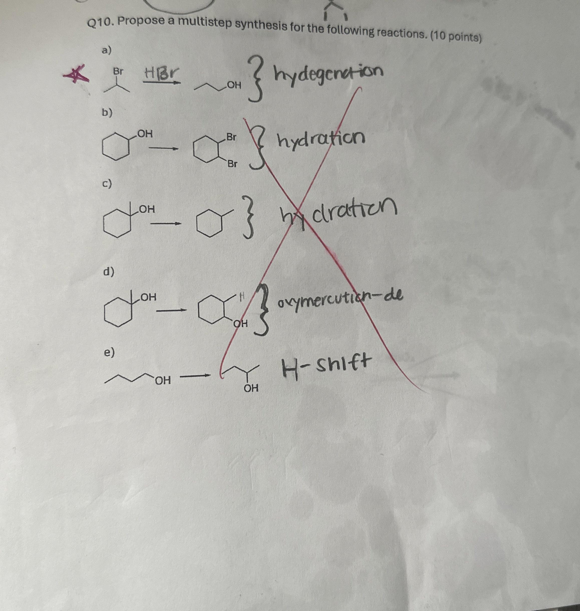 Solved Q10. ﻿Propose a multistep synthesis for the following | Chegg.com