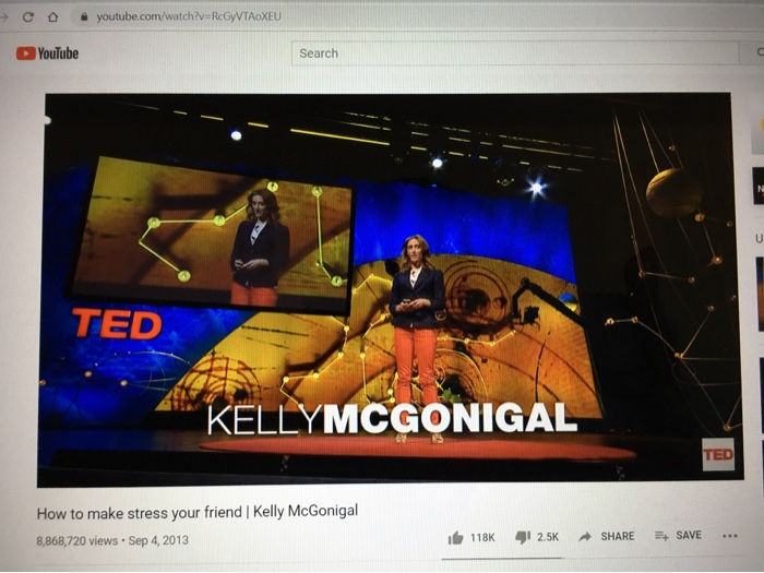 Solved the Ted Talk Video How to make stress your Friend | Chegg.com