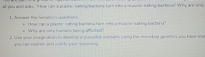 Solved at you and asks. "How can a pliastic-eating bacteria | Chegg.com