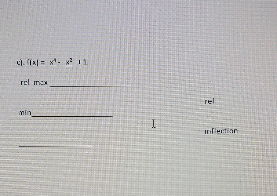 Solved calculate relative minimum and maximum and inflection | Chegg.com