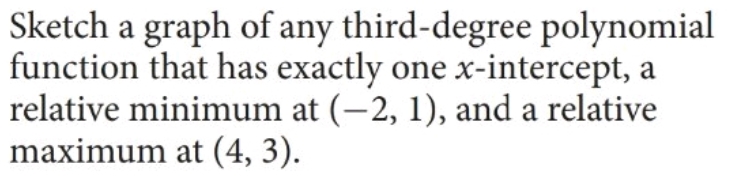 Solved Sketch a graph of any third-degree polynomial | Chegg.com