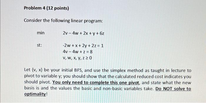 Solved Consider the following linear program: | Chegg.com