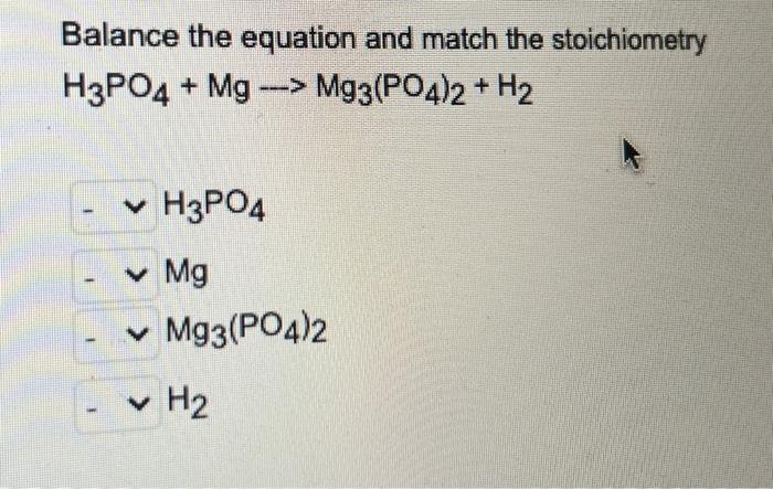 Solved Balance the equation and match the stoichiometry | Chegg.com