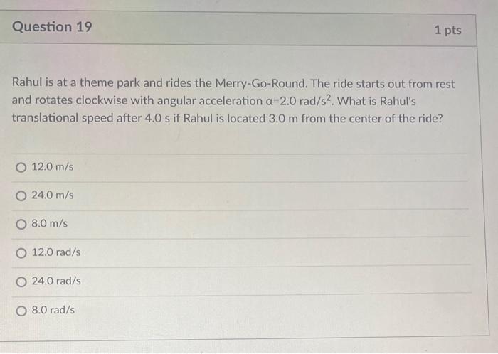 Solved Rahul is at a theme park and rides the | Chegg.com