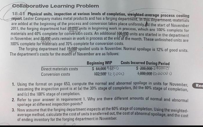 Solved Collaborative Learning Problem 18-41 Physical units, | Chegg.com