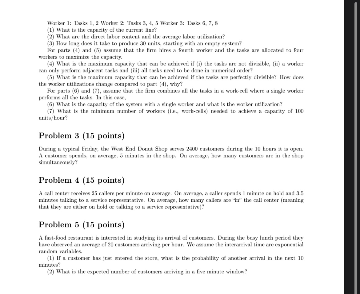 Solved Problem 1 (20 ﻿points)Consider a process consisting | Chegg.com