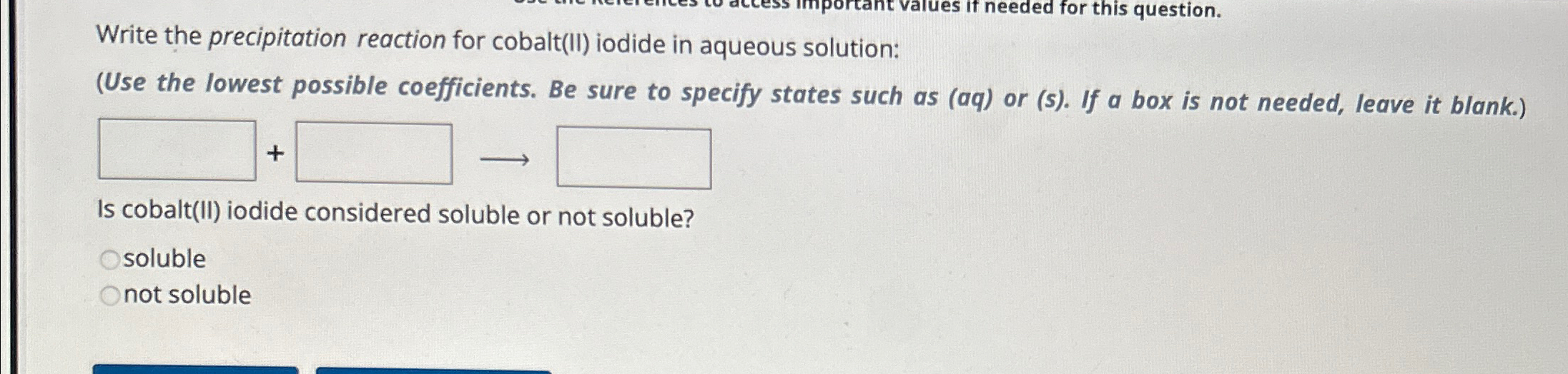 Solved Write the precipitation reaction for cobalt(II) | Chegg.com