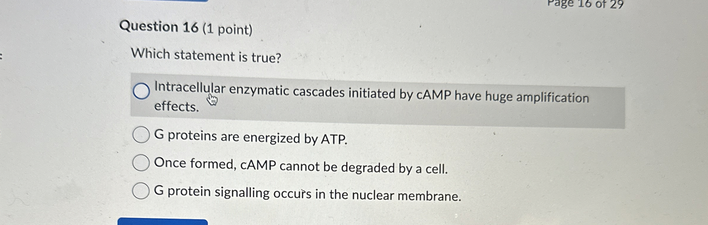 Solved Question 16 (1 ﻿point)Which statement is | Chegg.com
