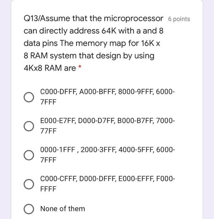 Solved Q13/Assume that the microprocessor 6 points can | Chegg.com