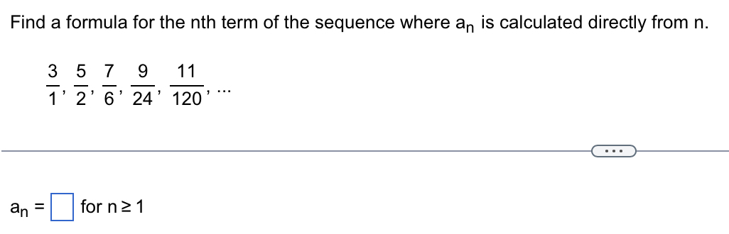 Solved Find a formula for the nth term of the sequence where | Chegg.com